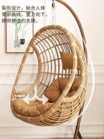 China Outdoor Furniture Garden Sets PE Rattan Hanging Chair Swing with Wicker Egg Basket for sale