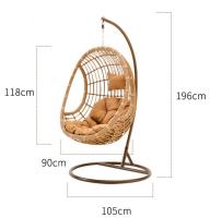 China Outdoor Furniture Garden Sets PE Rattan Hanging Chair Swing with Wicker Egg Basket for sale