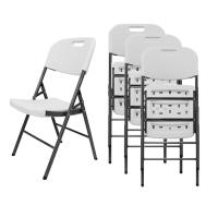 China Customize White Color Stackable Folding Plastic Garden Chairs for Modern Design Style for sale