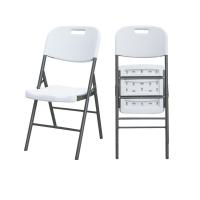 China Customize White Color Stackable Folding Plastic Garden Chairs for Modern Design Style for sale