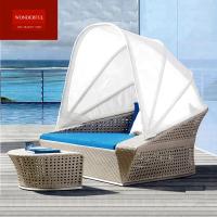 China Modern Design Outdoor Beach Chaise Chair with All Weather Handmade Wicker Sun Lounge for sale