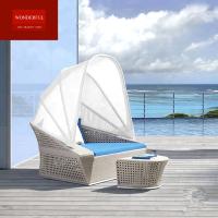 China Modern Design Outdoor Beach Chaise Chair with All Weather Handmade Wicker Sun Lounge for sale