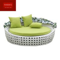 China Modern Design Outdoor Beach Chaise Chair with All Weather Handmade Wicker Sun Lounge for sale