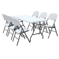 China Mail Packing Y Durable 6ft 180cm HDPE Plastic Folding Buffet Table for Outdoor Picnic for sale