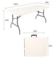 China Mail Packing Y Durable 6ft 180cm HDPE Plastic Folding Buffet Table for Outdoor Picnic for sale