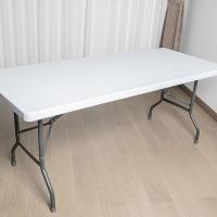 China Portable 6ft White Plastic Dining Table for Outdoor BBQ Camping and Picnic Folded Yes for sale
