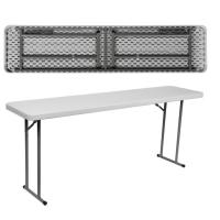 China 10kg Portable Outdoor Furniture 6ft White Rectangular Plastic Foldable Banquet Catering BBQ Camping Picnic Folding Table for sale