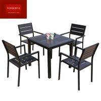 China 5 Cm Cushion Outdoor Garden Plastic Wood Furniture Leisure Dining Chair for sale