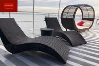 China Outdoor Beach Aluminum Furniture Chairs with Modern Design Style Rattan Sun Lounger for sale