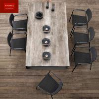 China Outdoor Restaurant Wood Modern 8 Seater Dining Table Set with Leisure Facilities for sale