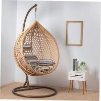 China Outdoor Furniture Wicker Hanging Chair with Newest Rattan Swing Design and Cushion Color for sale