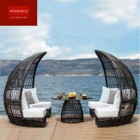 China Water Proof Cushion Outdoor Seaside Wicker Sun Bed with Rust-Resistant Aluminum Frame for sale