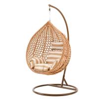 China Single Leisure Styles Metal Frame Hanging Chair for Outdoor Rattan Swing Furniture for sale