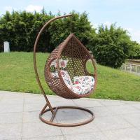 China Single Leisure Styles Metal Frame Hanging Chair for Outdoor Rattan Swing Furniture for sale