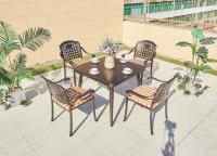 China Aluminum Frame Garden Furniture Dining Set 4 Chairs for Outdoor Dining Experience for sale