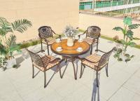 China Aluminum Frame Garden Furniture Dining Set 4 Chairs for Outdoor Dining Experience for sale