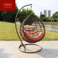 China Mail Packing Garden Swing Chair with Cushions PE Rattan Wicker Single Hanging Chair for sale