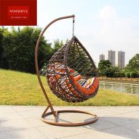 China Mail Packing Garden Swing Chair with Cushions PE Rattan Wicker Single Hanging Chair for sale
