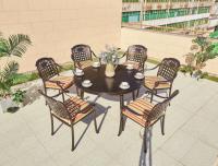 China Aluminum Frame Garden Furniture Dining Set 4 Chairs for Outdoor Dining Experience for sale