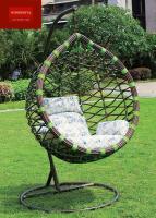 China Mail Packing Garden Swing Chair with Cushions PE Rattan Wicker Single Hanging Chair for sale