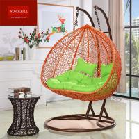 China Living Room Rattan Double Seater Hanging Egg Chair with Modern Design and Pink Rattan for sale