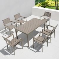 China Hotel Outdoor Furniture Patio Set Modern Aluminum Home Garden Plastic Wood Chair Table for sale