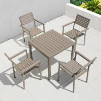 China Hotel Outdoor Furniture Patio Set Modern Aluminum Home Garden Plastic Wood Chair Table for sale