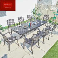 China Outdoor Garden Cast Aluminum Dining Table with Chair Sea Beach Dining Set Furniture for sale