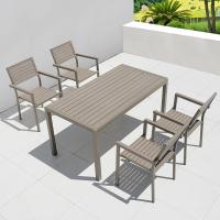 China Hotel Outdoor Furniture Patio Set Modern Aluminum Home Garden Plastic Wood Chair Table for sale