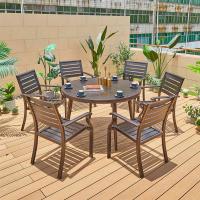 China Outdoor Garden Dining Set with Metal Cast Aluminum Chairs and Best Water Proof Table for sale