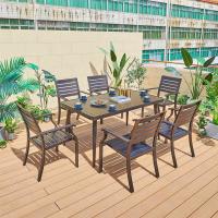 China Outdoor Garden Dining Set with Metal Cast Aluminum Chairs and Best Water Proof Table for sale
