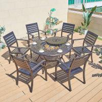 China Outdoor Garden Dining Set with Metal Cast Aluminum Chairs and Best Water Proof Table for sale