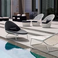 China Outdoor Furniture Rattan Bed for Garden Office Beach Swimming Pool Lounge Chair 35kg 1 Set for sale
