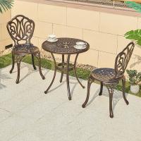China Outdoor Garden Furniture Cast Aluminum Table and Chair Set for Comfortable Dining for sale