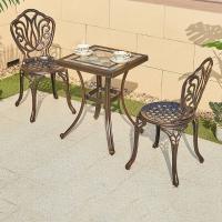 China Outdoor Garden Furniture Cast Aluminum Table and Chair Set for Comfortable Dining for sale