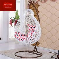 China Metal Frame Hand-made Rattan Swing Wicker Chair for Outdoor Garden Villa Hanging Basket for sale