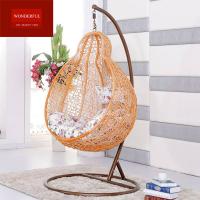 China Metal Frame Hand-made Rattan Swing Wicker Chair for Outdoor Garden Villa Hanging Basket for sale