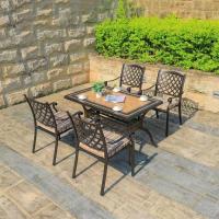 China Outdoor Garden Dining Table and Chairs Cast Aluminum Furniture with Mail Packing for sale