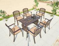 China Black and White Metal Frame Patio Furniture Newest Design for Outdoor BBQ Dining for sale