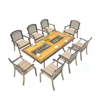 China Black and White Metal Frame Patio Furniture Newest Design for Outdoor BBQ Dining for sale