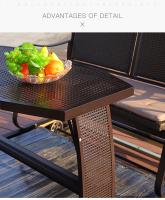 China Outdoor Garden Furniture Aluminum Frame 4 Seat Dining Swing Chair with Canopy and Net for sale