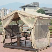 China Outdoor Garden Furniture Aluminum Frame 4 Seat Dining Swing Chair with Canopy and Net for sale