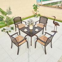 China Garden Furniture Modern Design Cast Aluminum Dining Set with Outdoor Round Table for sale