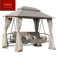 China Cottage Garden Furniture Outdoor Leisure Swing Bed Gazebo with Mosquito Net for sale