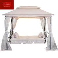 China Cottage Garden Furniture Outdoor Leisure Swing Bed Gazebo with Mosquito Net for sale