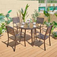 China Aluminum Frame Balcony BBQ Long Table and Stackable Chairs for Outdoor Entertaining for sale