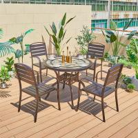 China Aluminum Frame Balcony BBQ Long Table and Stackable Chairs for Outdoor Entertaining for sale