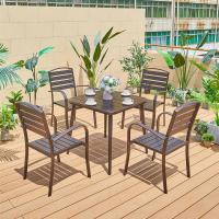 China Aluminum Frame Balcony BBQ Long Table and Stackable Chairs for Outdoor Entertaining for sale
