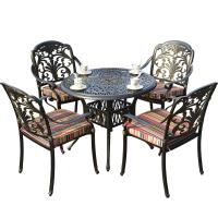 China Outdoor Dining Set Convenient Design with Mail Packing Cast Aluminium Table and Chair for sale