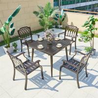 China Economical Outdoor Dining Set Garden Set with Outdoor Cast Aluminum Table and Chair for sale